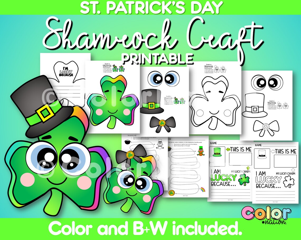 Shamrock Craft, Clover Craft, March Craftivity St. Patrick's Day ...