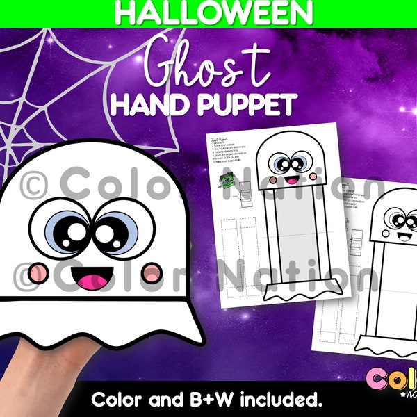 Halloween Hand Puppet Printable - Etsy