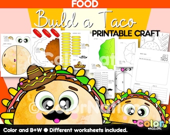 Taco Craft Cut and Paste Activities Paper Template Cinco De Mayo ...