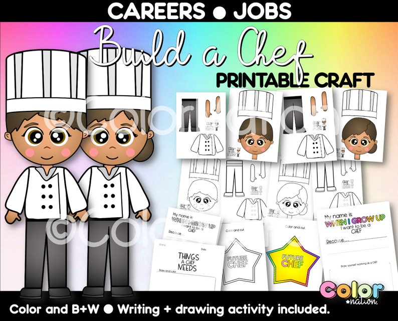 Build a Chef Printable Craft - Career Day Activities - Community ...