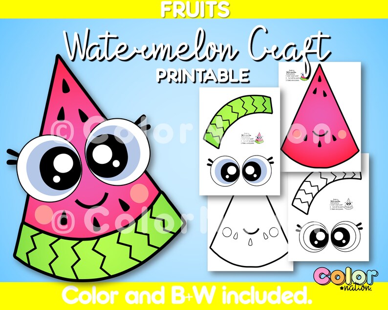 Watermelon Craft | Fruits Activities | Food Groups | Summer Activities ...