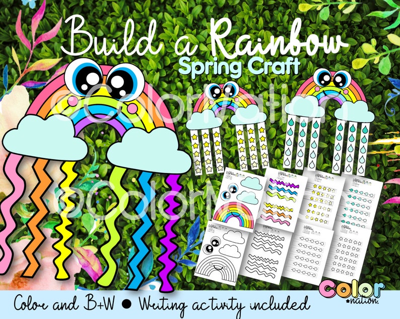 Build a Rainbow Printable Craft - Spring Coloring Pages - Fine Motor ...