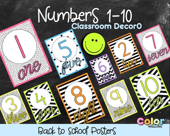 Numbers 1-10 Posters Classroom Decor Classroom Posters - Etsy