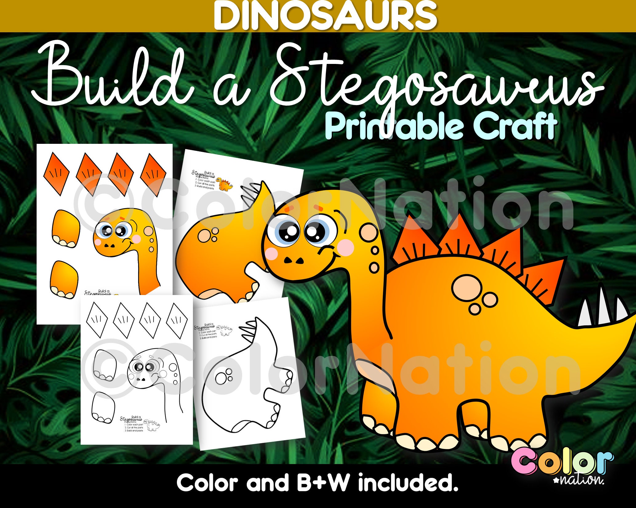 Build a Stegosaurus Craft - Dinosaur Craft - Prehistoric Activities ...