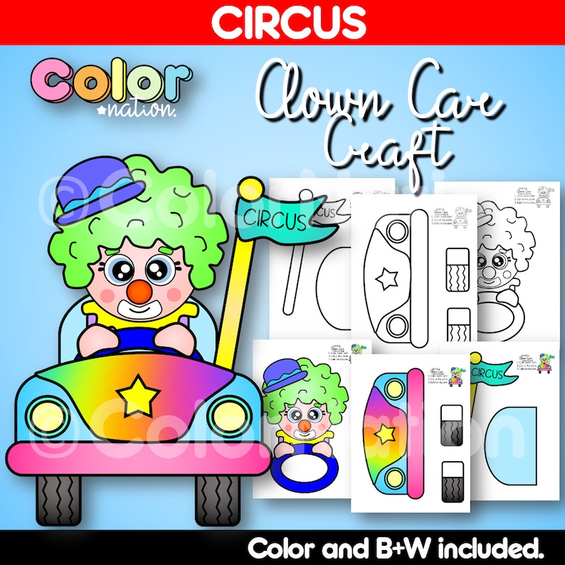 Clown Car Craft Bulletin Board Circus Carnival Theme Kindergarten ...