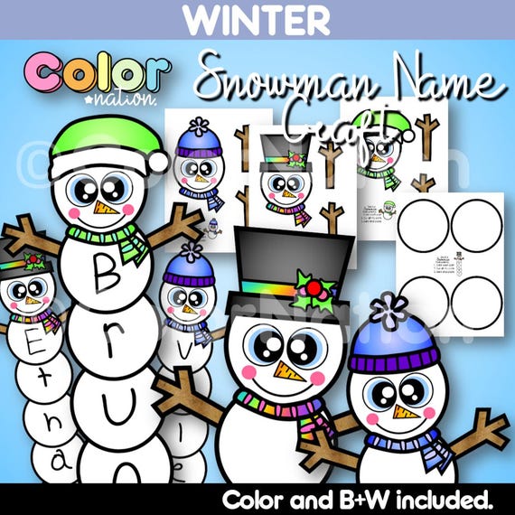 Snowman Name Craft Printable