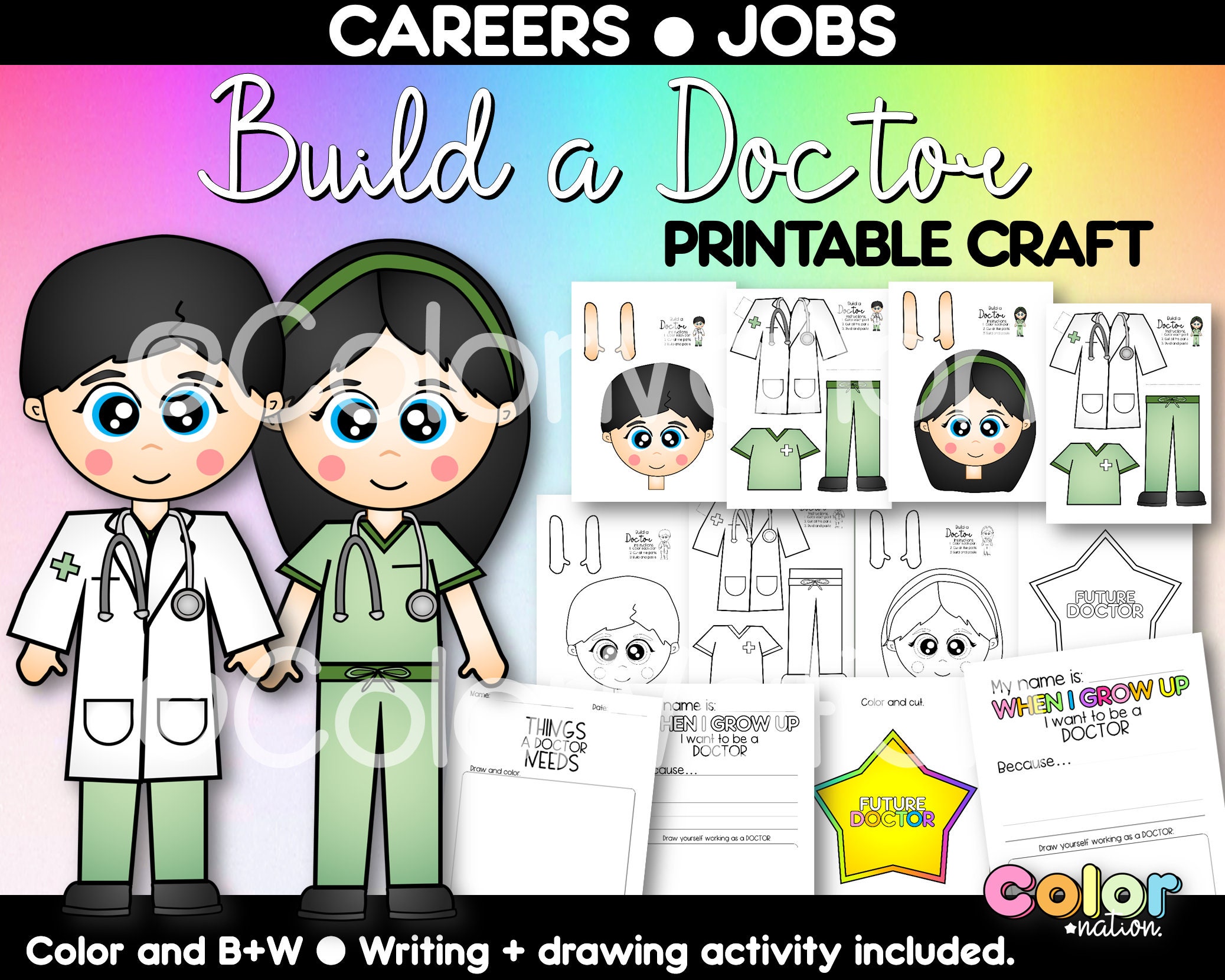 Career Crafts BUNDLE Career Day Activities Community Helpers Jobs - Etsy