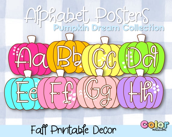 Fall Alphabet Posters ABC Posters Classroom Decor ABC Flash - Etsy