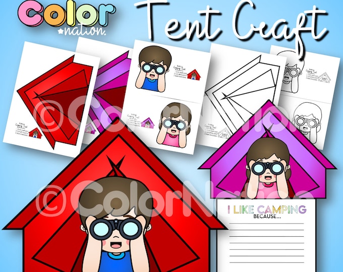 Camping Craft for Kids | Tent Kids Craft | Tent Pattern | Tent Template ...