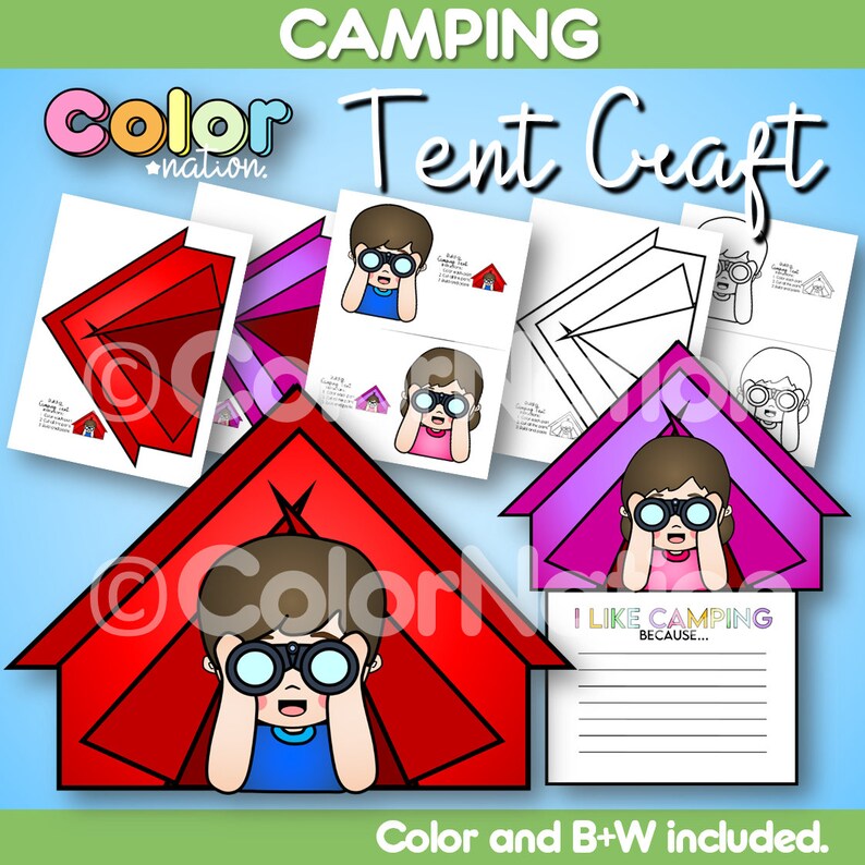 Camping Tent Kids Craft | Camping Day Theme Activities | Summer ...