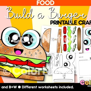 Build a Burger Printable Craft - Food Craft - Chef for a Day - Summer ...