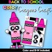 Back to School Crayons Craft Kindergarten Bulletin Board Activity Door ...
