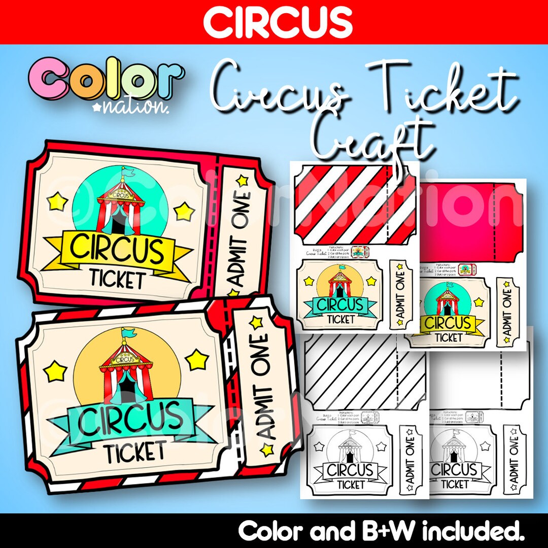 Circus Ticket Craft Bulletin Board Circus Carnival Theme Kindergarten ...