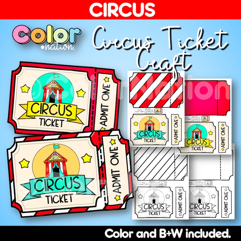 Circus Ticket Craft Bulletin Board Circus Carnival Theme Kindergarten ...