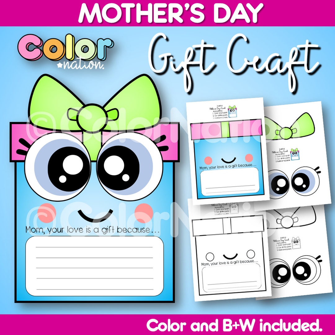 Mother's Day Craft - Gift Card Writing Activities Preschool - Gift for ...