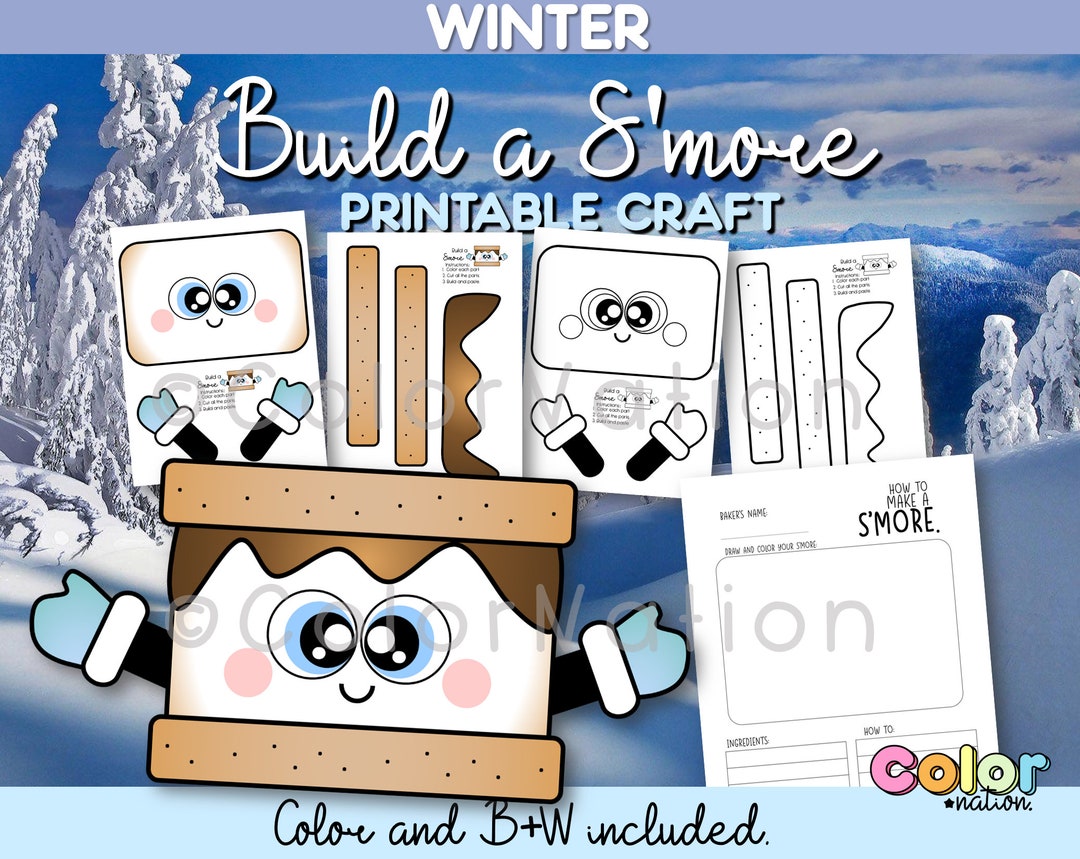 Build a Smore Craft - Winter Craft - Camping Activity - Smore Recipe - Etsy