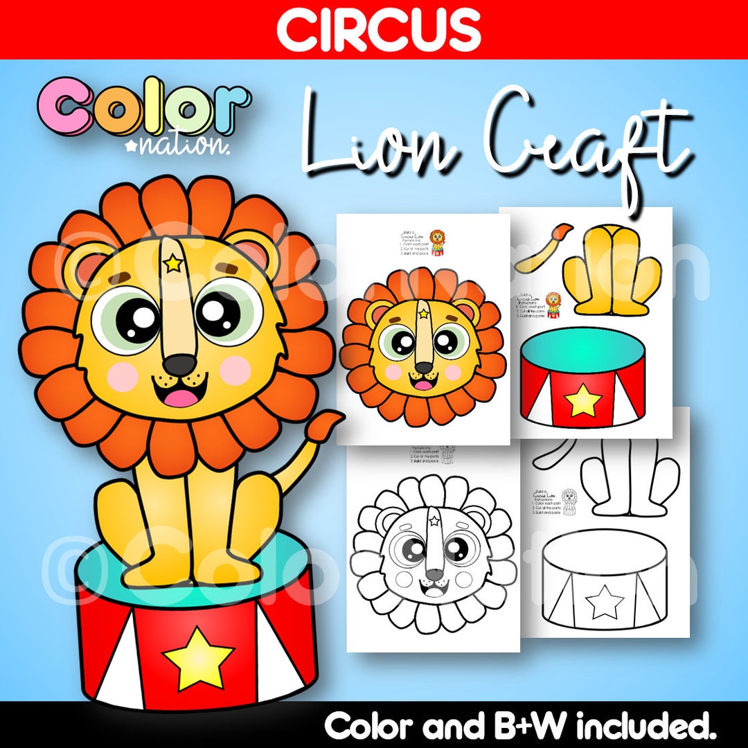 Circus Lion Craft Bulletin Board Circus Carnival Theme Kindergarten ...