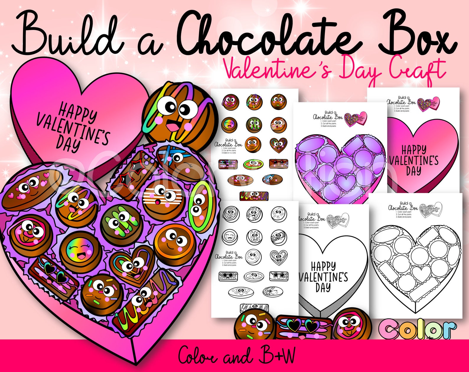 Build a Valentine's Day Chocolate Box Printable Craft - February ...