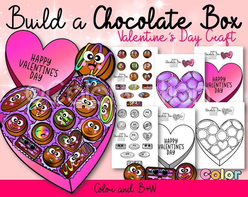 Build a Valentine's Day Chocolate Box Printable Craft - February ...