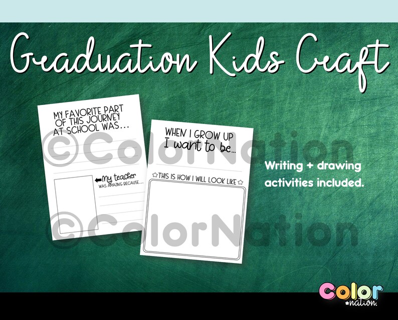 End of the Year Graduation Kids Craft - My Last Day of School Sign ...