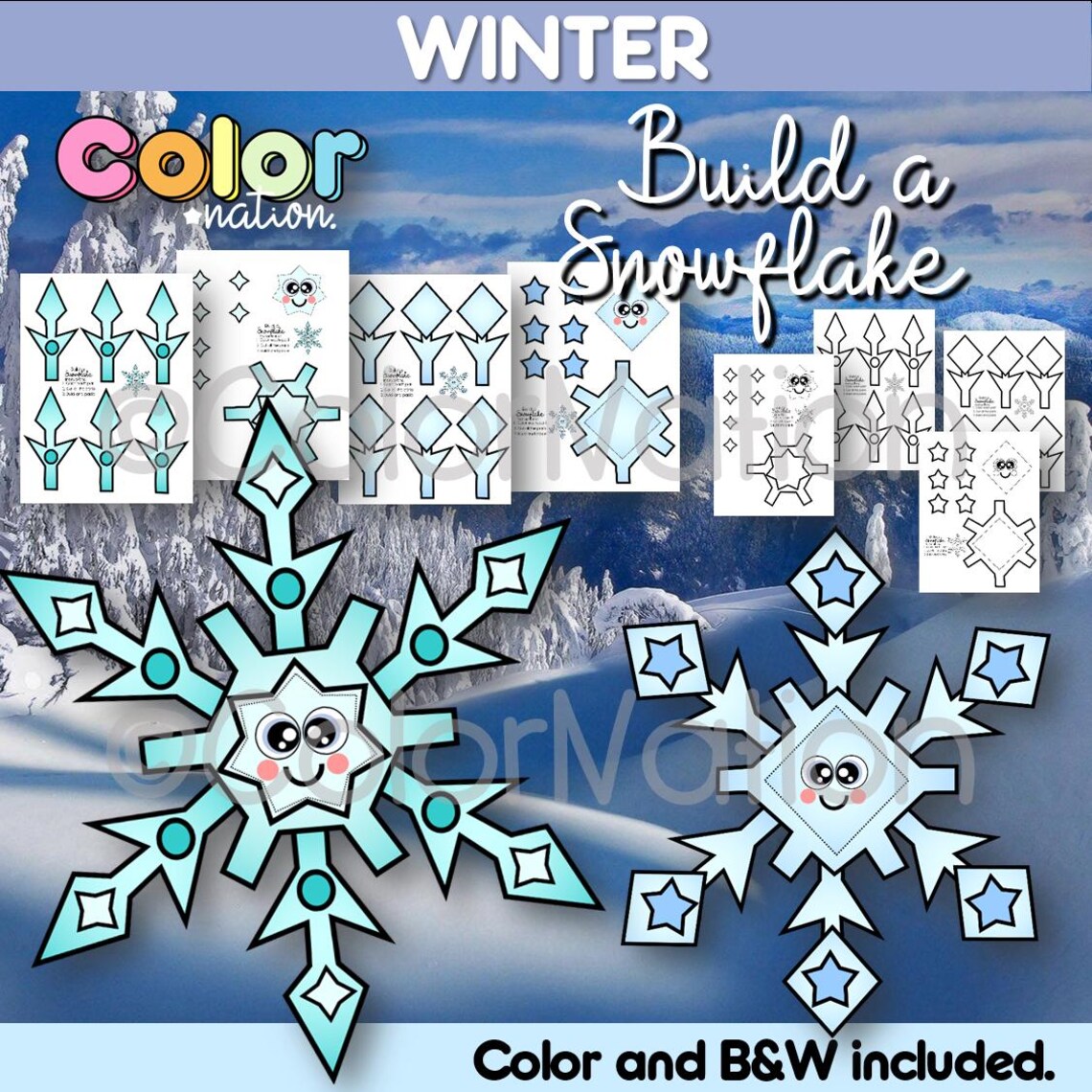 Winter Craft BUNDLE Eskimo Snowflake Igloo Winter Activities Bulletin ...