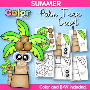 Palm Tree Craft: Summer Coloring Pages (PDF Pattern) - Etsy