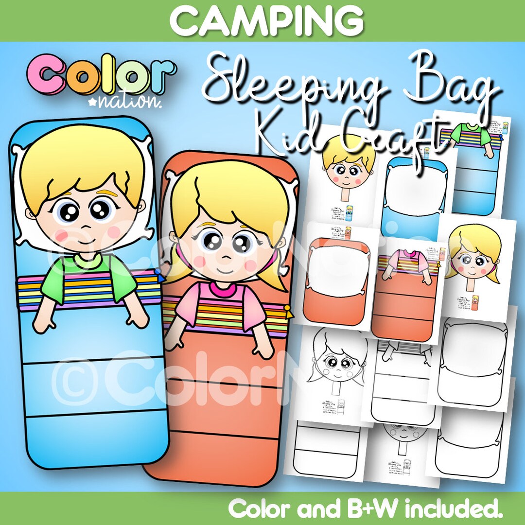 Sleeping Bag Kids Craft | Camping Day Theme Activities | Summer ...