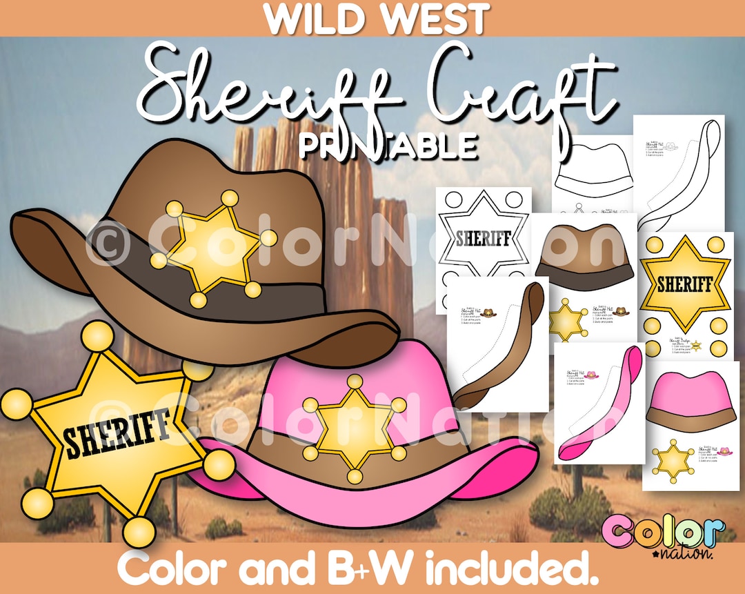 Sheriff Hat + Badge Craft | Wild West Activities | Western Craft ...