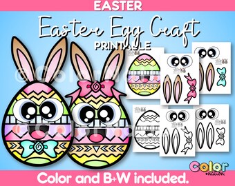 Easter Bunny Craft Activity | Easter Egg Coloring Pages | Spring ...