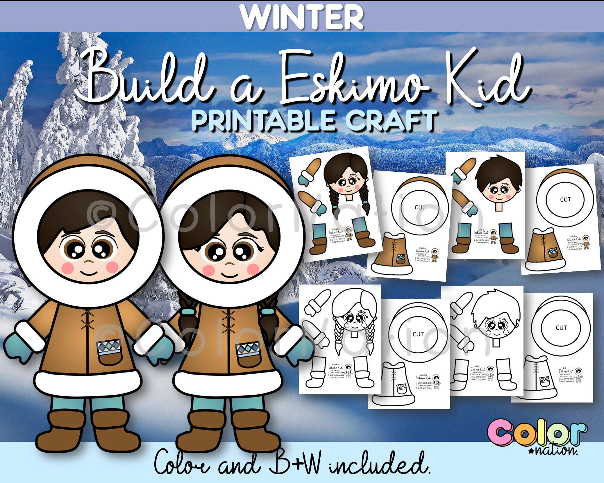 Eskimo Templates Preschool Activity