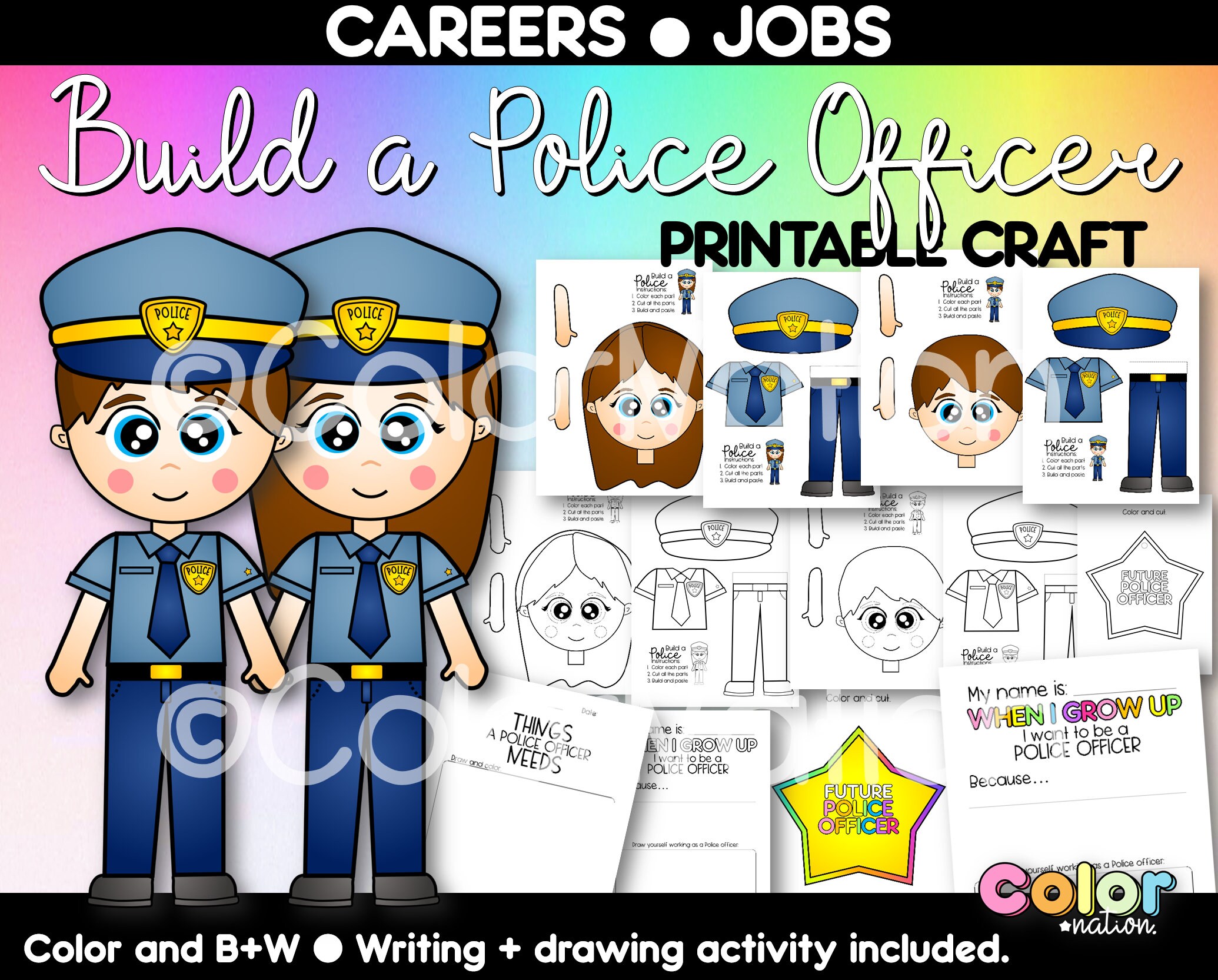 Build a Police Officer Craft - Career Day Activities - Community ...