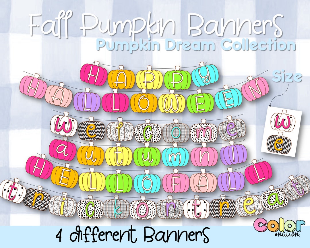 Pumpkin Banners | Fall/halloween Classroom Decor, Fall Bulletin Board ...