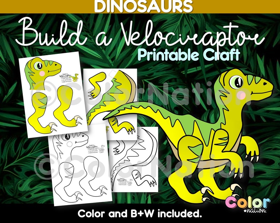 Build a Velociraptor Craft - Dinosaur Craft - Prehistoric Activities ...