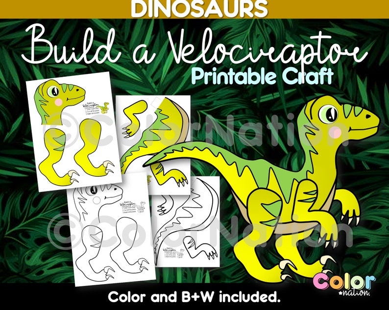 Build a Velociraptor Craft - Dinosaur Craft - Prehistoric Activities ...