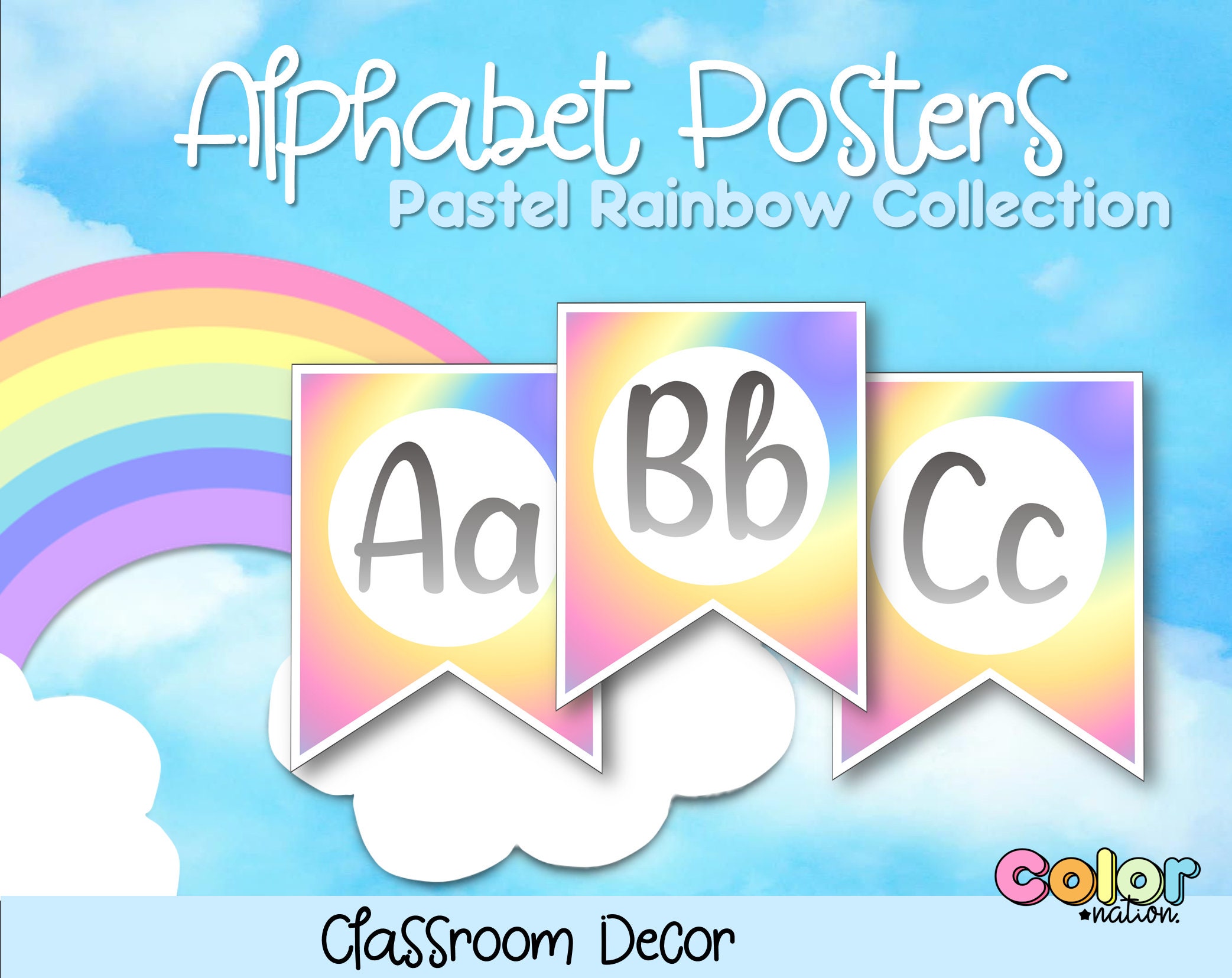 Alphabet Posters ABC Posters Classroom Decor ABC Flashcards Bulletin ...