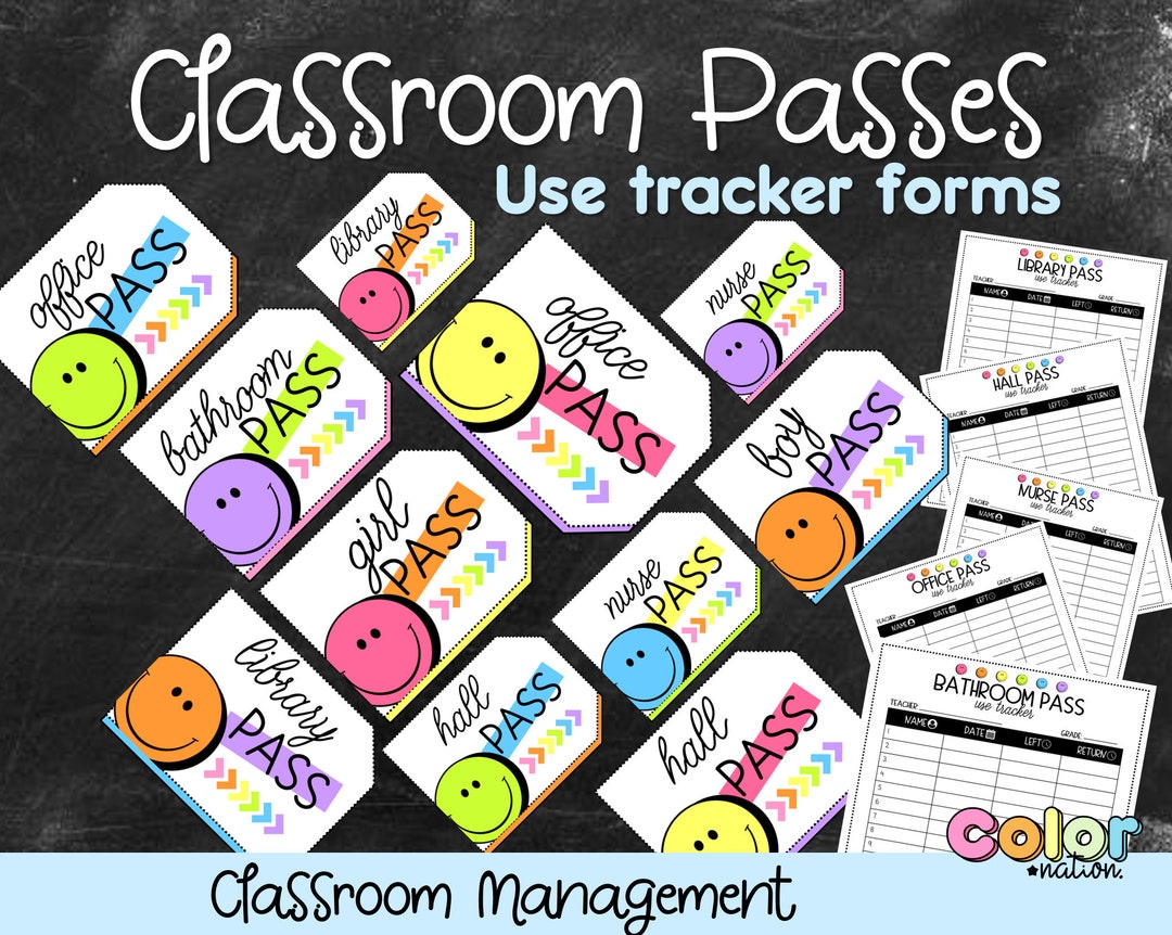Classroom Passes And Use Tracker Forms Classroom Management Back To School Etsy