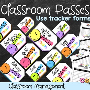 Classroom Passes and Use Tracker Forms | Classroom Management | Back to ...