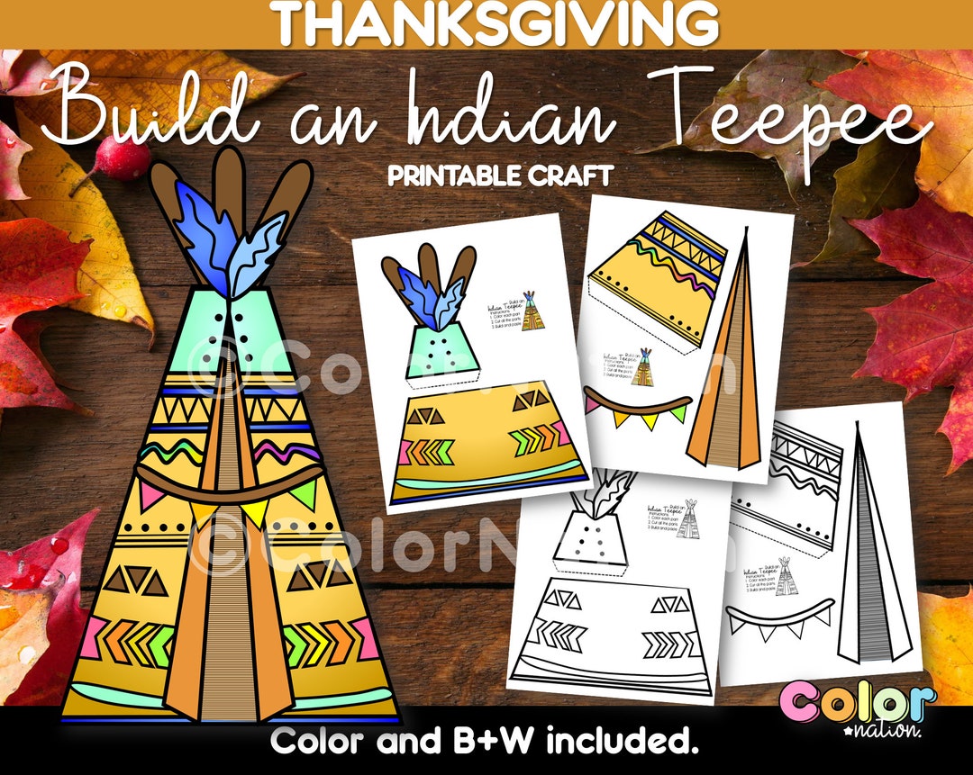 Build an Indian Teepee Craft - Thanksgiving - Native Americans - Fall ...