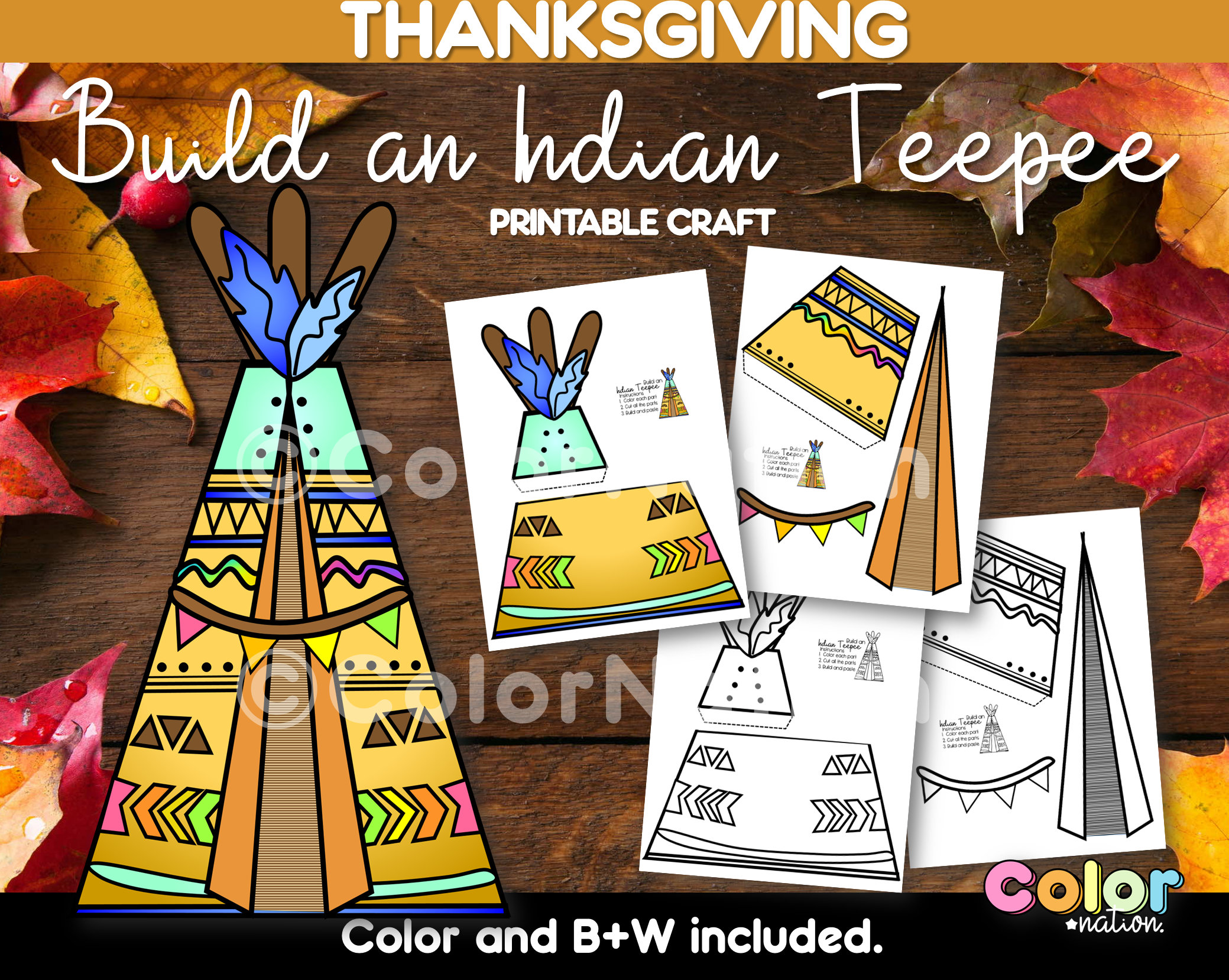 Build an Indian Teepee Craft - Thanksgiving - Native Americans - Fall ...
