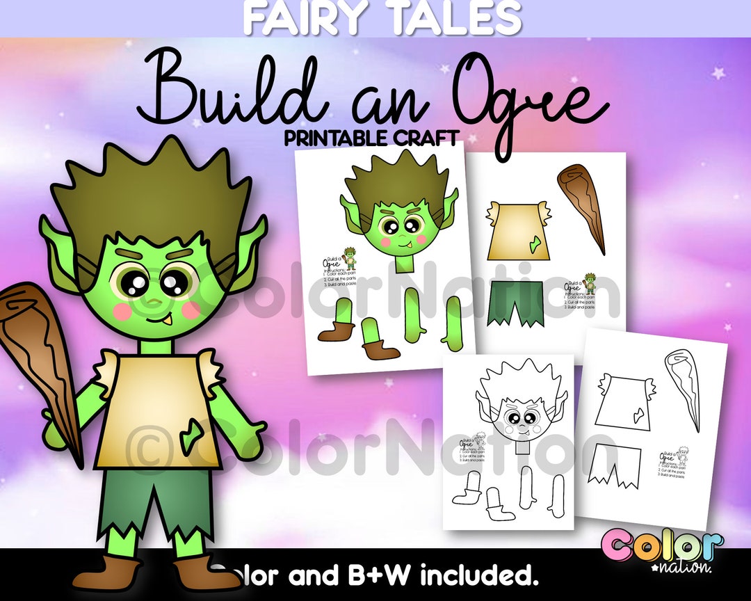 Build a Ogre Craft - Fairy Tale Activities - Storytelling Craft - Story ...