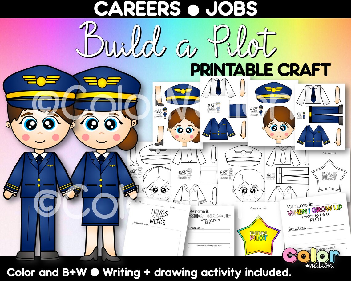 Build a Pilot Printable Craft - Career Day Activities - Community ...