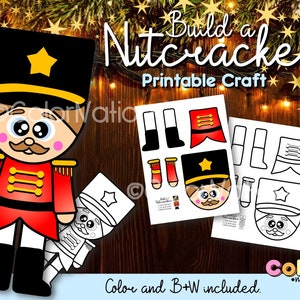 Build a Nutcracker Printable Craft, Christmas Activity, Chistmas Craft ...