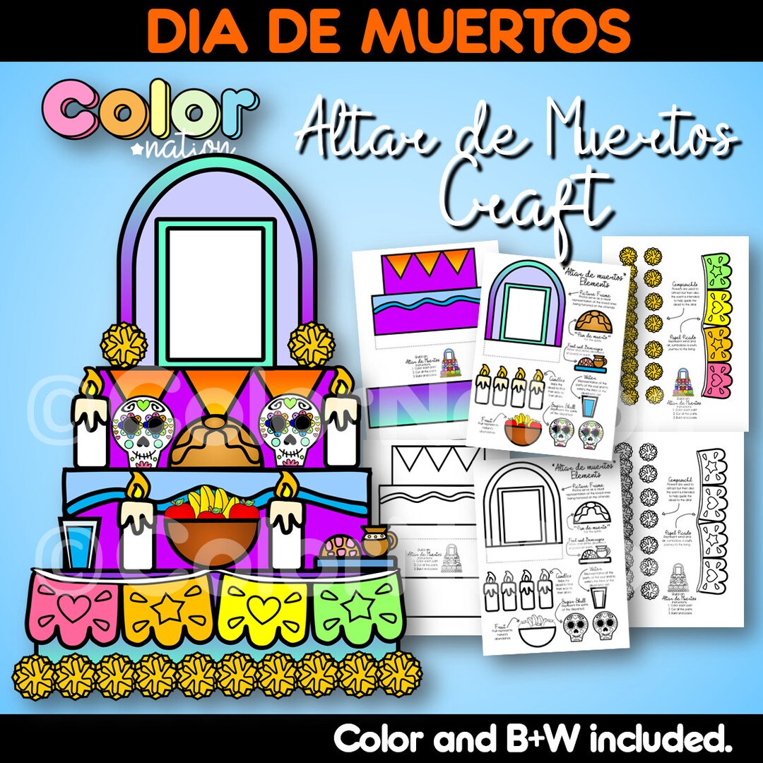 Day of the Dead Craft Altar Ofrenda Skull Activities Dia De Muertos ...