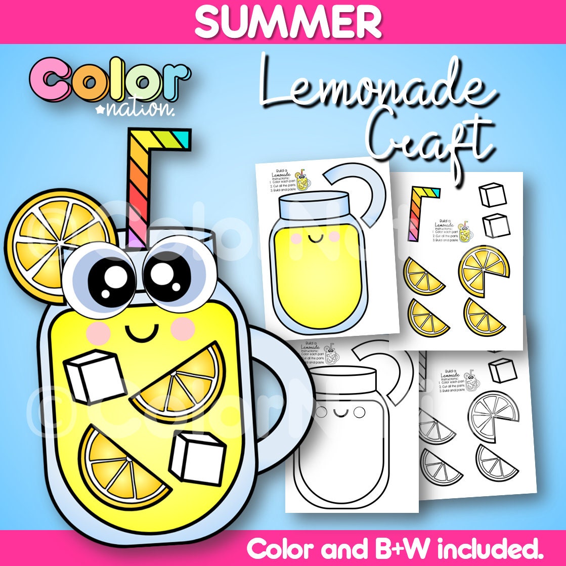 Lemonade Craft: Summer Bulletin Board Activity (PDF) - Etsy