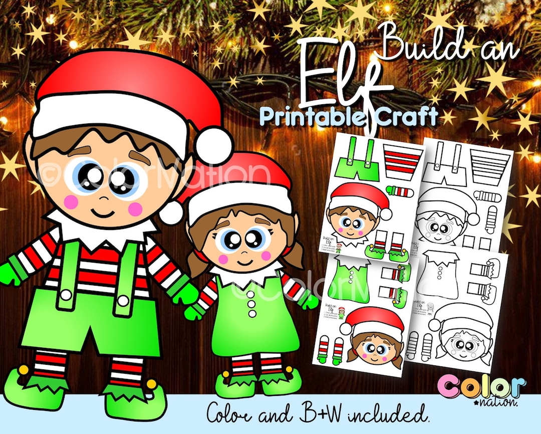 Build an Elf Printable Craft, Christmas Activity, Chistmas Craft ...