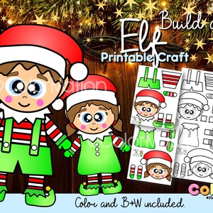 Build an Elf Printable Craft, Christmas Activity (PDF) - Etsy