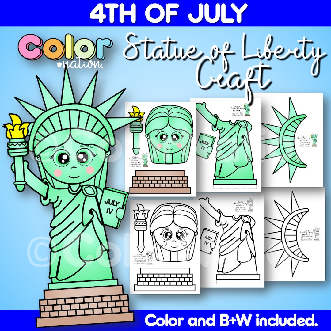Statue of Liberty Craft: Patriotic US Symbols Activity (PDF Pattern) - Etsy