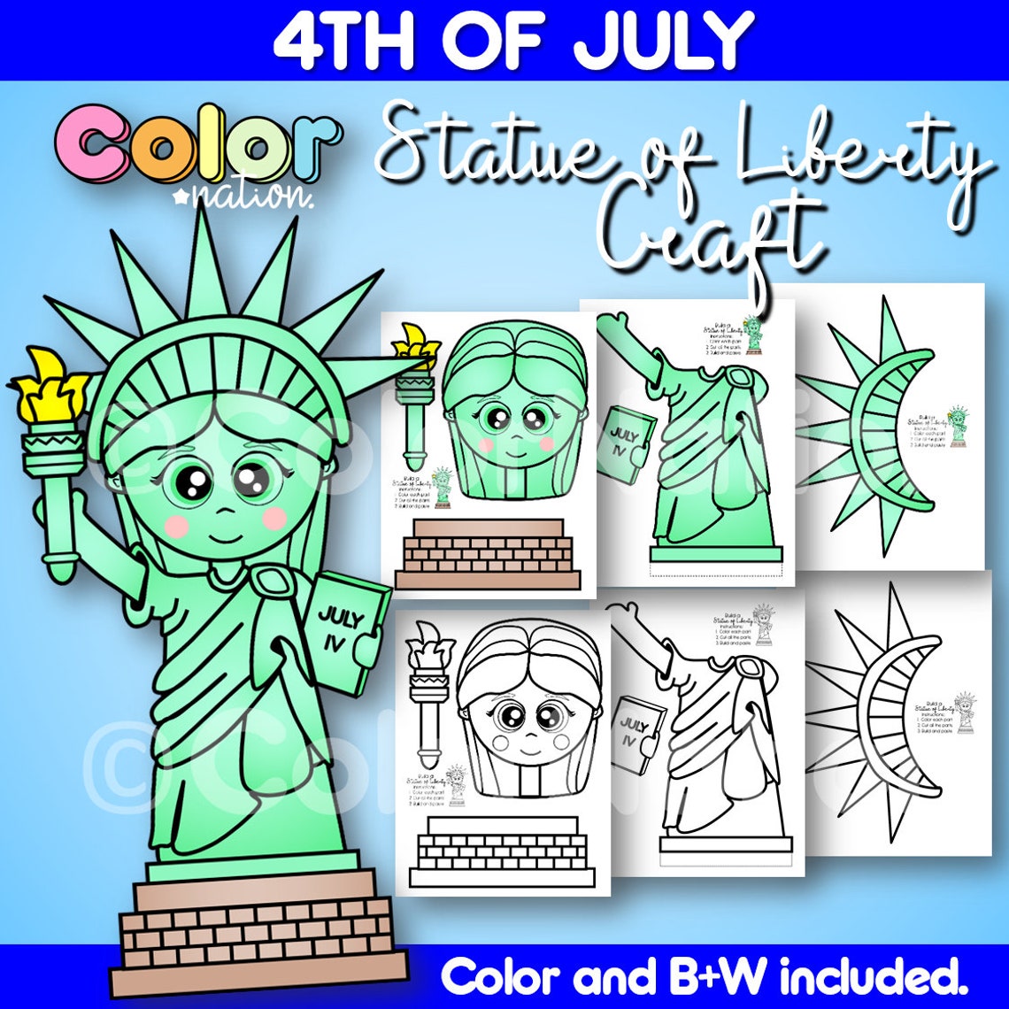 4th of July Statue of Liberty Craft Patriotic US Symbols Presidents Day ...