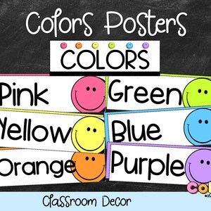Colors Posters | Classroom Decor | Classroom Posters | Back to School ...