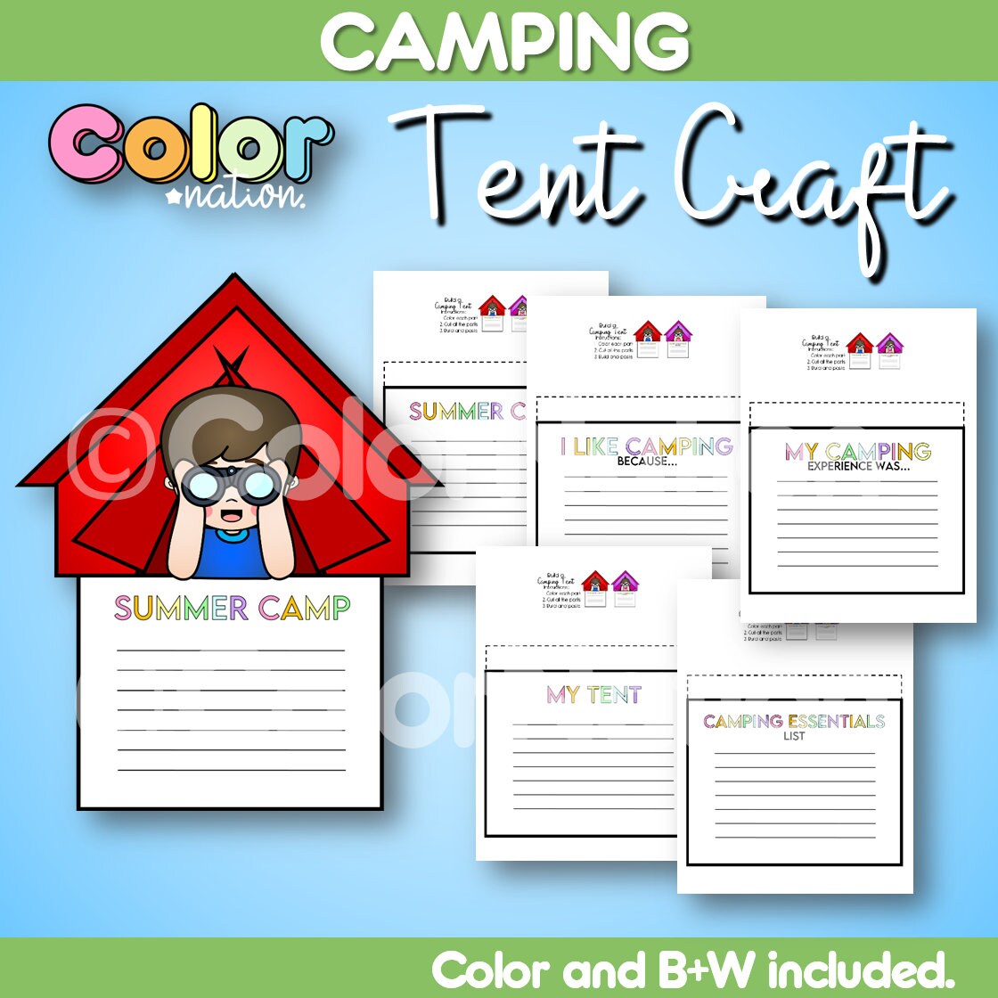 Camping Tent Kids Craft | Camping Day Theme Activities | Summer ...